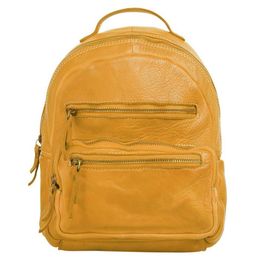 CLUTY Cityrucksack, echt Leder, Made in Italy, gelb