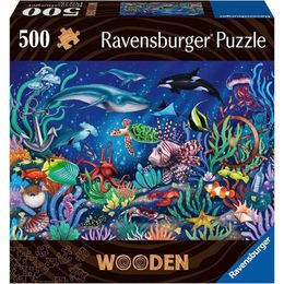 Ravensburger Puzzle Wooden, Unten im Meer, 500 Puzzleteile, Made in Europe; FSC® - schützt Wald - weltweit, bunt