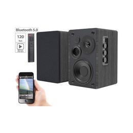 Auvisio MSS-95.usb, aktives Stereo-Regallautsprecher-Set, Soundbox, Bluetooth 5.0, 120 W