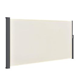 Juskys Seitenmarkise Dubai 300 x 160 cm ausziehbar blickdicht, Sichtschutz Garten, Terrasse beige