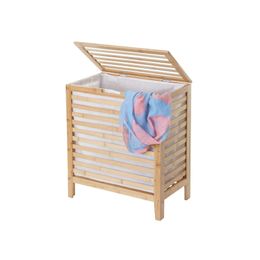 Wäschekorb MCW-B92, Laundry Wäschetruhe Wäschebox Wäschesammler Wäschebehälter Wäschetonne, Bambus 61x51x31cm 65l