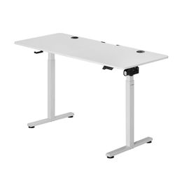 Juskys Höhenverstellbarer Schreibtisch Office Stand 120x60cm - elektrisch, Memory-Funktion - Weiß