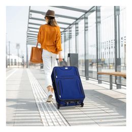 Juskys Trolley Reisekoffer Set Athen 5 teilig - 60 L, 2 Rollen, Weichschale, Handgepäck, Blau