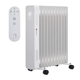 Juskys Elektroheizung Ölradiator 2500W Weiß - Wi-Fi Steuerung, 2 Stufen, Timer & energiesparend