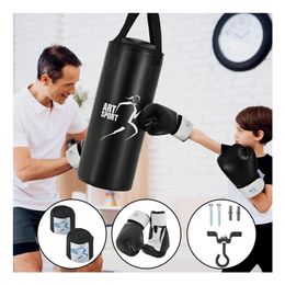 ArtSport Boxsack Set gefüllt – Kinder Boxset 10 kg mit Boxhandschuhen, Bandagen, Deckenhalterung