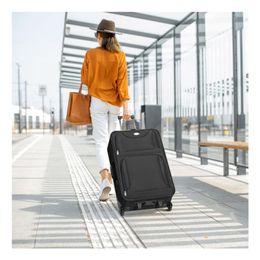 Juskys Trolley Reisekoffer Set Athen 5 teilig - 60 L, 2 Rollen, Weichschale, Handgepäck, Schwarz