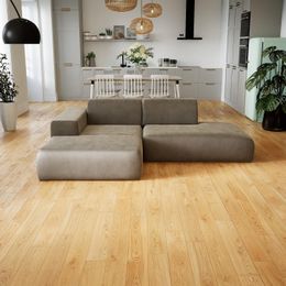 MYCS Sofa Samt Cremebeige - Moderne Designer-Couch: Hochwertige Qualität, einzigartiges Design - 245 x 72 x 168 cm, Komplett anpassbar