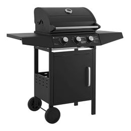 Juskys BBQ Gas-Grill Louisiana, 3 Brenner Grillrost, Deckel mit Thermometer