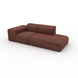 MYCS Sofa Samt Altrosa - Moderne Designer-Couch: Hochwertige Qualität, einzigartiges Design - 242 x 72 x 107 cm, Komplett anpassbar