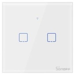 Sonoff T1EU2C-TX Smart Wall Switch, 2-Kanal Wand-Schaltaktor, weiß, ohne Rahm...