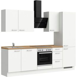 nobilia® elements Küchenzeile "elements premium", vormontiert, Ausrichtung wählbar, Breite 270 cm, ohne E-Geräte, weiß