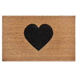 Fußmatte Mix Mats Kokos Heart, Hanse Home, rechteckig, Höhe: 15 mm, Kokos, Schmutzfangmatte, Outdoor, Rutschfest, Innen, Kokosmatte, Flur, braun|schwarz