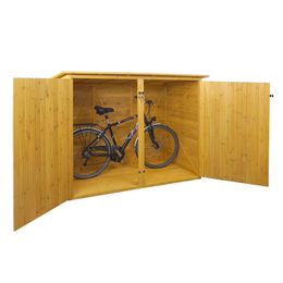 1er-Fahrradgarage MCW-H60, Fahrradbox Ger&auml;teschuppen Ger&auml;tehaus, MVG abschlie&szlig;bar 152x184x98cm ~ braun