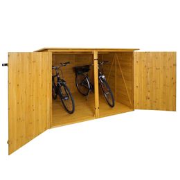 2er-Fahrradgarage MCW-H60, Fahrradbox Ger&auml;teschuppen Ger&auml;tehaus, MVG abschlie&szlig;bar 151x200x200cm ~ braun