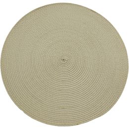 Platzset, Platzmatte, Ø 38 cm, NOOR LIVING, (Set, 6-St), aus geflochtenem Polypropylen, beige