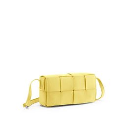 Vivance Umhängetasche, modischer Flecht Optik, Minibag, Handtasche VEGAN, gelb