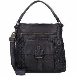 Harbour 2nd Soft Weaving Iris Schultertasche Leder 33 cm dark ash