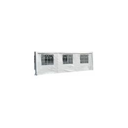 DEGAMO Seitenplane für Partyzelt, Länge 6 Meter, PVC weiß mit Fenstern