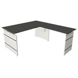 Kerkmann Form 4 Schreibtisch L-förmig Anthrazit Wange 1.600 (B) x 1.800 (T) x 760 (H) mm