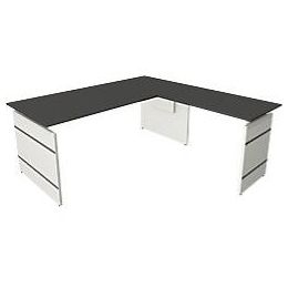 Kerkmann Form 4 Schreibtisch L-förmig Anthrazit Wange 1.800 (B) x 1.800 (T) x 760 (H) mm