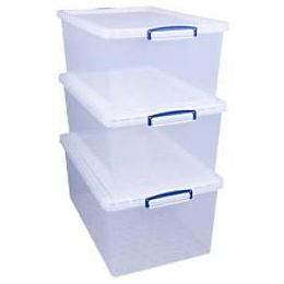 Really Useful Box Aufbewahrungsbox 62 L Transparent Kunststoff 44 x 68,5 x 28,7 cm 3 Stück