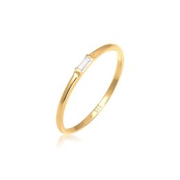 Verlobungsring Elli Premium "Stabelring Topas Rechteck Verlobung 585 Gelbgold" Fingerringe Gr. 58 mm, Gelbgold 585, 1 mm, goldfarben (gold, weiß) Damen Verlobungsringe