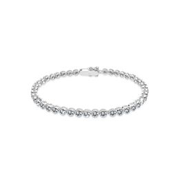 Armband Elli "Tennis mit Kristalle Silber" Armbänder Gr. 18 cm, mit Steinen, Silber 925 (Sterlingsilber), silberfarben (silber, weiß) Damen Armbänder Silber