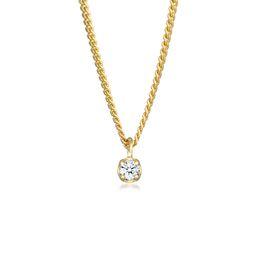 Collierkettchen Elli DIAMONDS "Solitär Diamant (0.03 ct.) Elegant 375 Gelbgold" Halsketten Gr. 40, 0.006 carat ct mit Diamanten, Gelbgold 375, Länge: 40 cm, goldfarben (gold) Damen Colliers