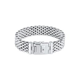 Armband Kuzzoi "Herren Breit Massiv Kastenverschluss 925 Silber" Armbänder Gr. 23 cm, ohne Stein, Silber 925 (Sterlingsilber), silberfarben (silber) Herren Armbänder