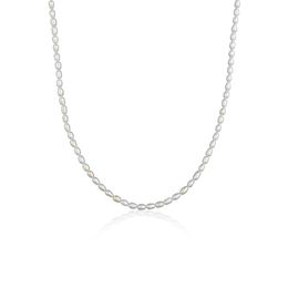 Perlenkette NENALINA "Zeitlos Klassik Süßwasserzuchtperlen 925 Silber" Halsketten Gr. 70, ohne Stein, Silber 925 (Sterlingsilber), Länge: 45 cm, silberfarben (silber) Damen Perlenketten