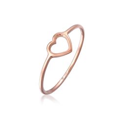 Fingerring Elli Premium "Bandring Herz Symbol Trend 750 Roségold (18 Karat)" Fingerringe Gr. 58 mm, ohne Stein, Roségold 750, 1 mm, rosegold Damen Fingerringe