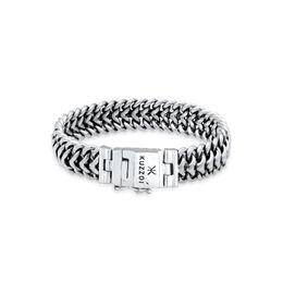 Armband Kuzzoi "Herren Panzerarmband Gliederkette 925er Silber" Armbänder Gr. 19 cm, ohne Stein, Silber 925 (Sterlingsilber), silberfarben (silber) Herren Armbänder