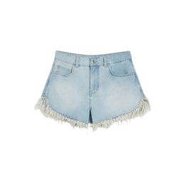 Bershka Shorts Damen Größe 27/28 hellblau / silber