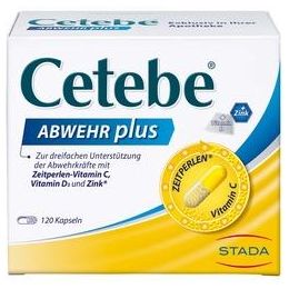 STADA Cetebe Abwehr plus Vitamin C+Vitamin D3+Zink Kaps. 120 St