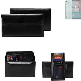 K-S-Trade Handyhülle für Nokia C12 Pro, Handy Hülle Schutz Hülle Tasche Schutz Case Handytasche, schwarz