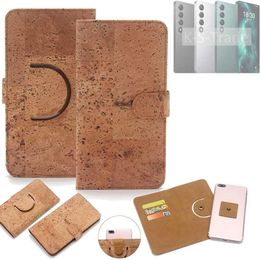K-S-Trade Handyhülle für Meizu 20 Infinity, Handy-Hülle Schutz-Hülle Handyhülle Schutzhülle Korkhülle, braun|schwarz