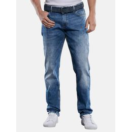 Engbers Herren Helle High Stretch Jeans mit Waschungen blau straight uni Gr. 34/34