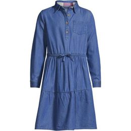 LANDS' END Chambray-Kleid mit halber Knopfleiste für Mädchen, Kids,  Blau, Baumwolle, by Lands' End