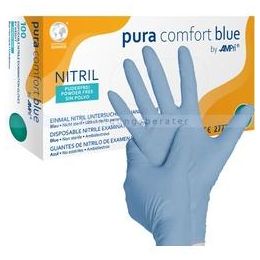 Nitrilhandschuhe Ampri pura comfort blue M Gr. 8, puderfrei, untsterile Nitrilhandschuhe, 100 Stück/Box