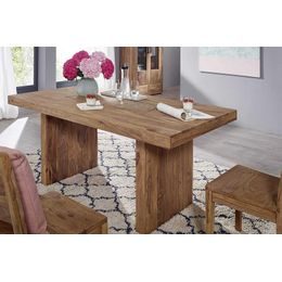 Esszimmer Esstisch Akazie Natur 200 x 100 cm Holzgestell Nora