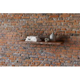 Wandregal Akazienholz nussbaum massiv 100 cm Holzregal Baumkante SUVA