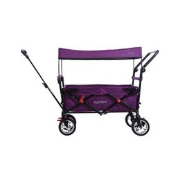 Faltbarer Bollerwagen FX-CT700 purpur klappbar mit Dach, Vorder- und Hinterrad-Bremse, Vollgummi-Reifen, Schubbügel, für Kinder geeignet - Fuxtec
