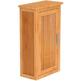 EISL® Hängeschrank Bad Bambus, Badezimmerschrank schmal für die Wand, nachhaltige Badmöbel Bambus, Wandschrank - Braun