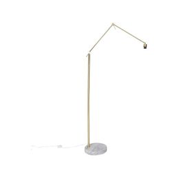 Qazqa Moderne Stehlampe gold verstellbar - Editor - Gold/Messing