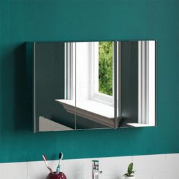 Tiano 3-türiger Badezimmerschrank Edelstahl-Spiegelschrank für die Wandmontage