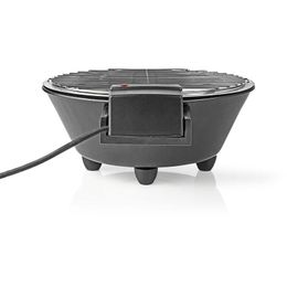 Nedis Elektrischer kugelförmiger Grill rund 30cm, Barbecue Grill, Rundgrilll, Balkongrill 1250 Watt, Schwarz