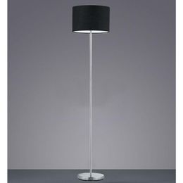 meineWunschleuchte Led Stehleuchte Silber matt mit Stoffschirm in Schwarz, Höhe 160cm