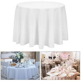 Tischdecke 5er Set, Tischtuch Rund 229 cm Weiß Abwaschbar Bankett Tischabdeckung Gartentischdecke für Gastronomie, Feste, Party, Hochzeiten oder