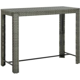 Garten-Bartisch Stehtisch - Küchentisch Grau 140,5x60,5x110,5 cm Poly Rattan BV728979 Bonnevie