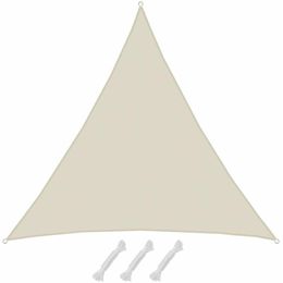 AMANKA 6x6x6 Waterproof Sun Shade Sail - Triangle Garden Shade Large Patio Sail Canopy - beige